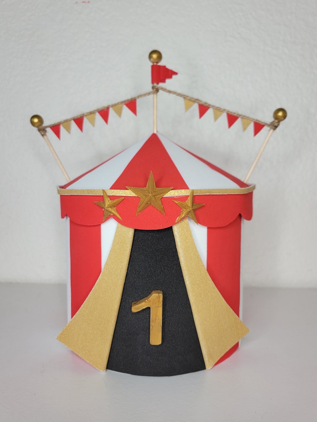 Circus Carnival Tent Cake Topper, Faux Prop - Etsy