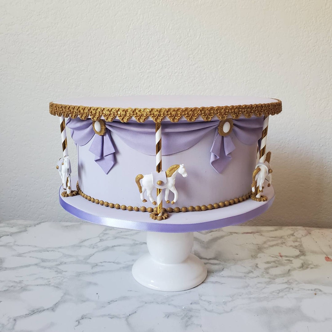 Carousel Horse Fake Cake Faux Party Prop, Circus Cake Stand. Color ...