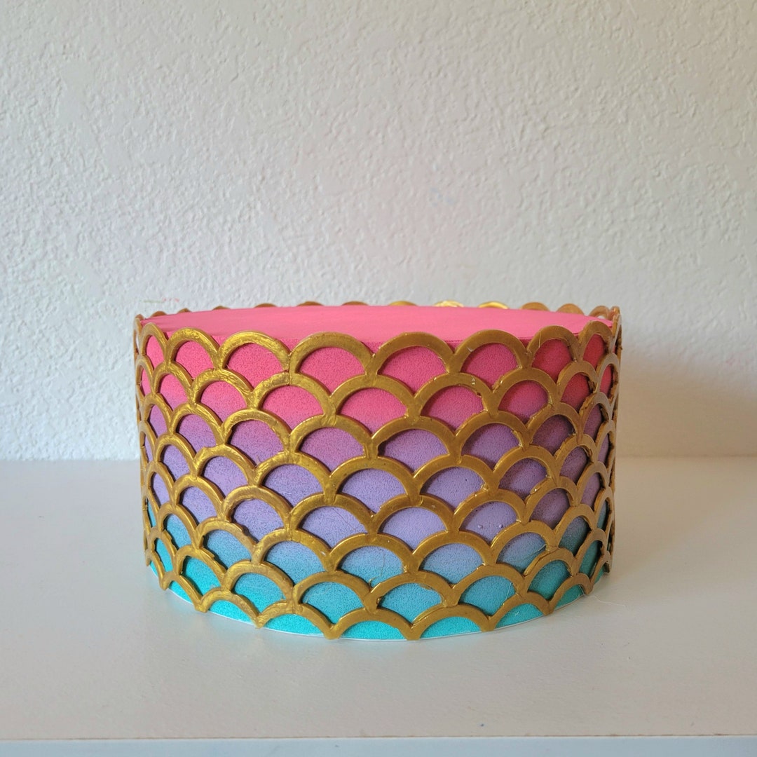Under the Sea Mermaid Wave Scale Fake/faux Cake - Etsy