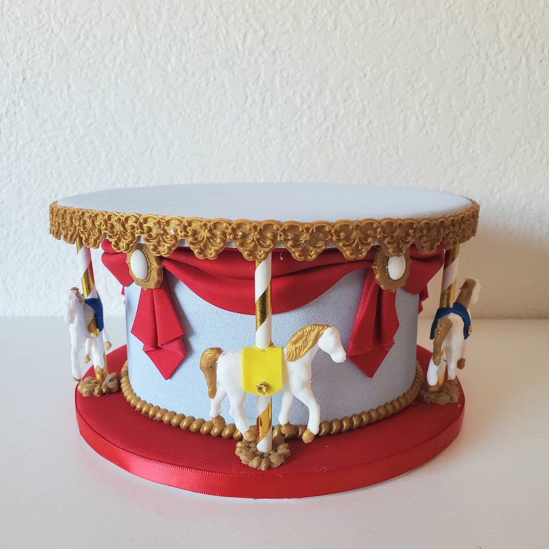 Carousel Merry-go-round Horse Fake Cake - Faux Party Prop, Circus Cake ...