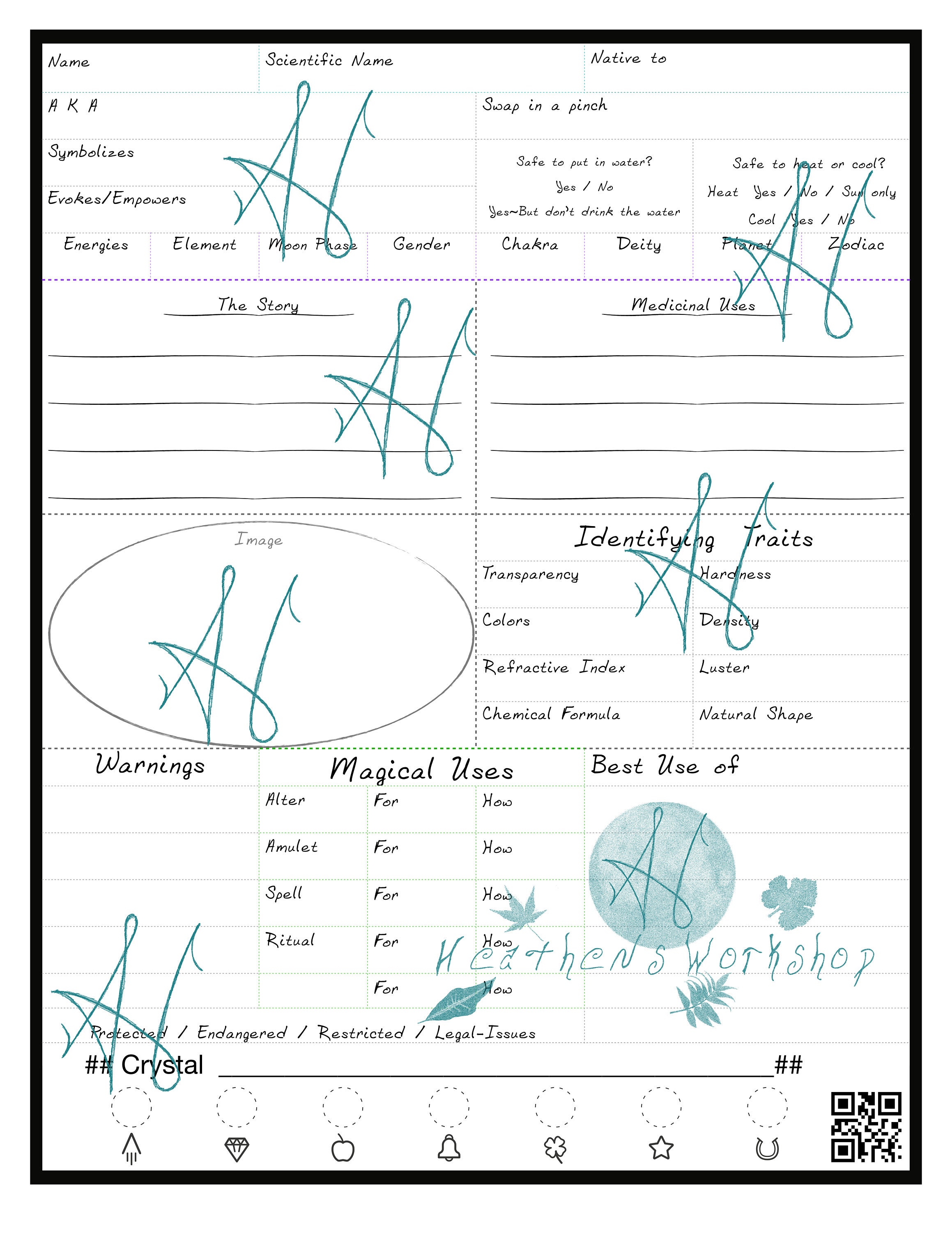 Crystal Log Sheet - Etsy