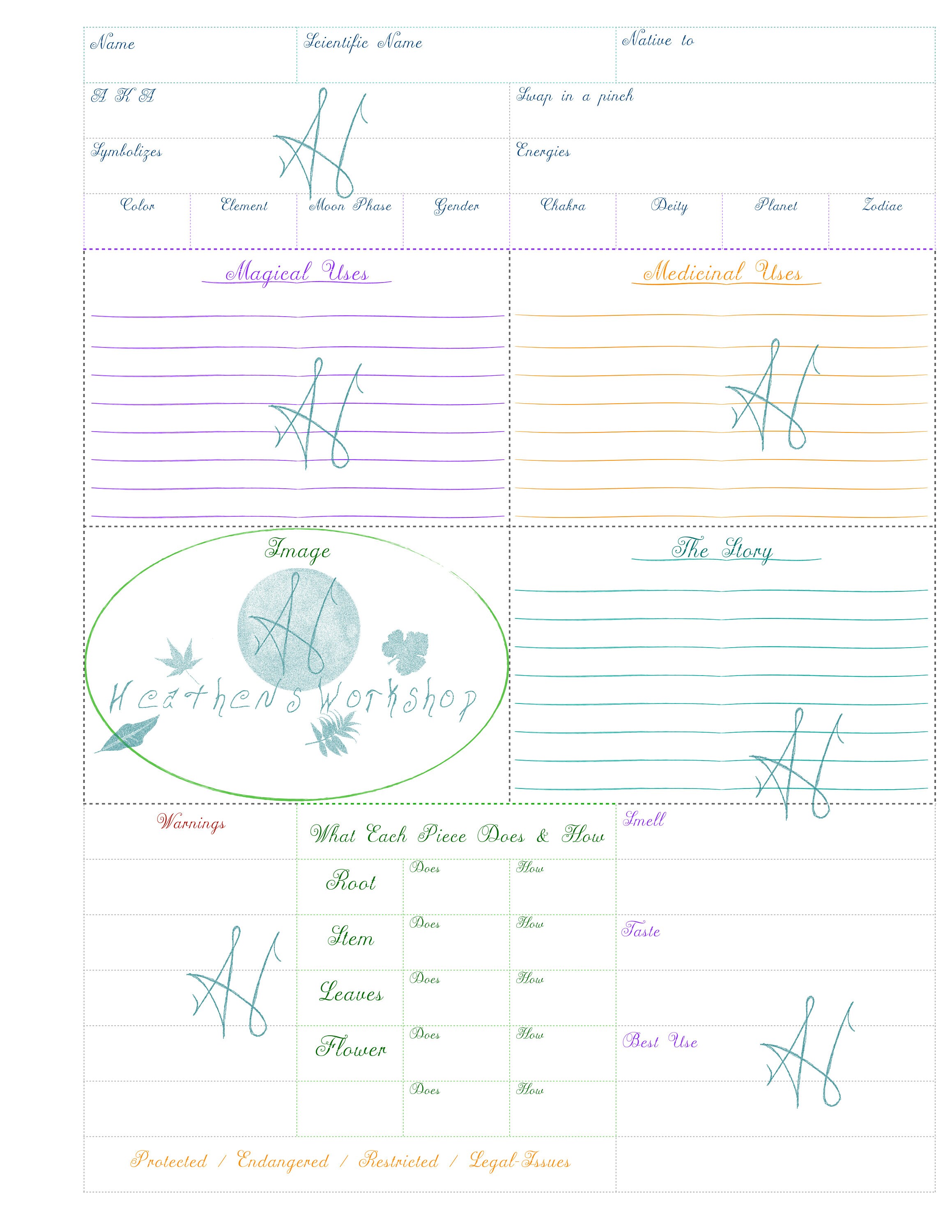 Herb Log Sheet - Etsy