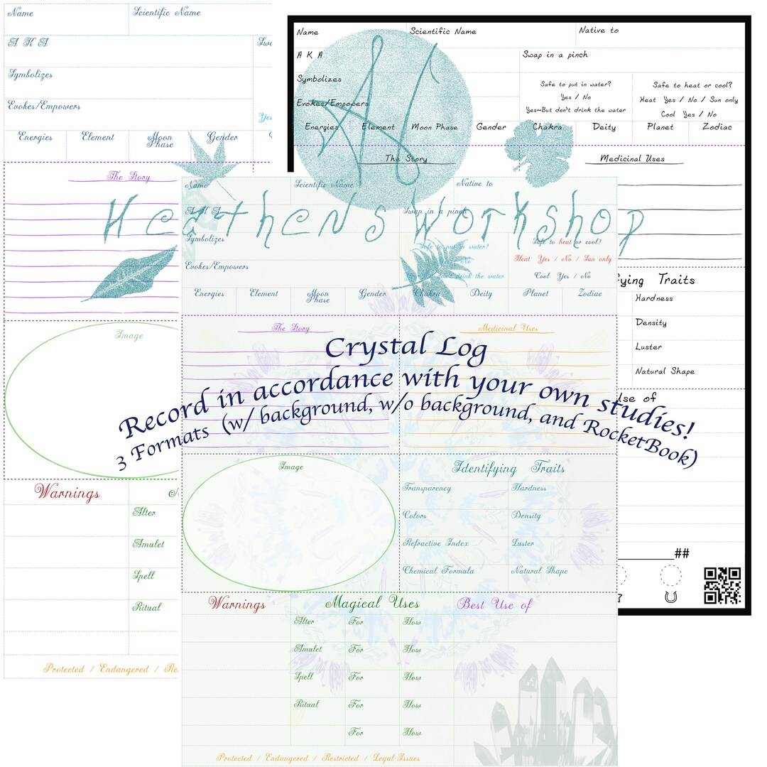 Crystal Log Sheet - Etsy