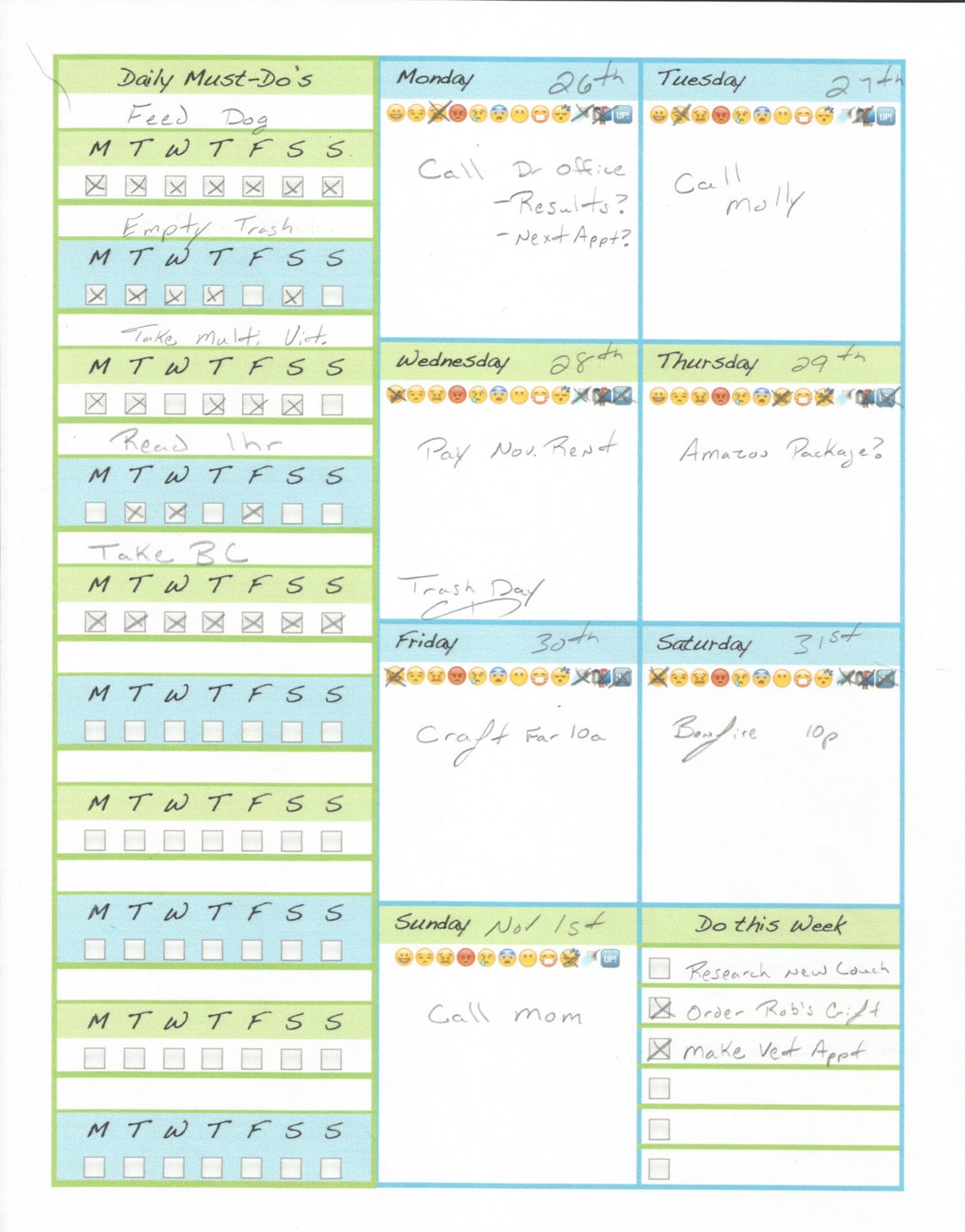 Unique Printable Weekly Planner With Daily Checklist and Daily | Etsy