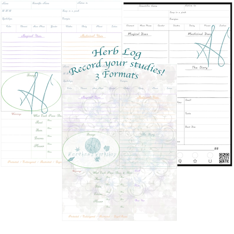 Herb Log Sheet - Etsy