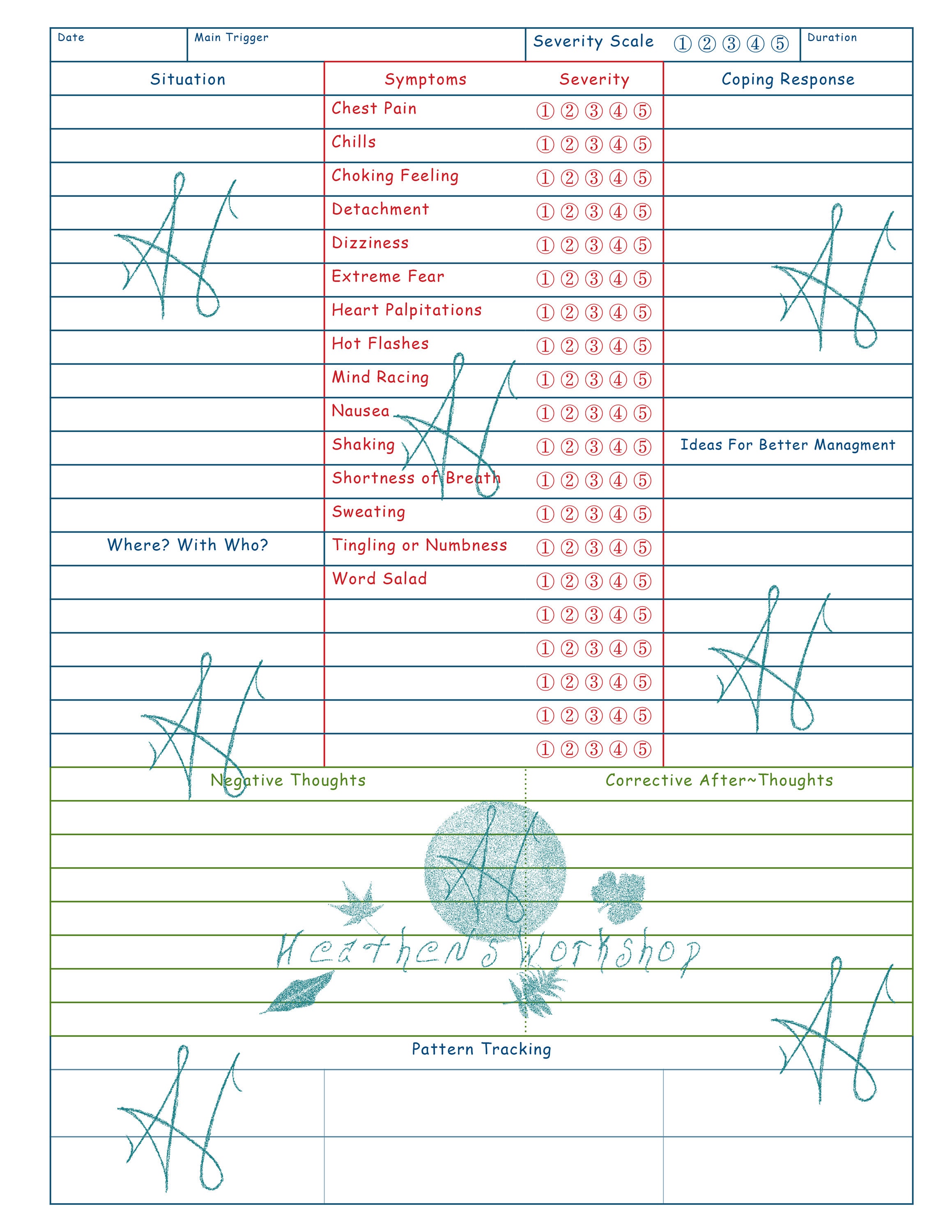 Panic Attack Log - Etsy