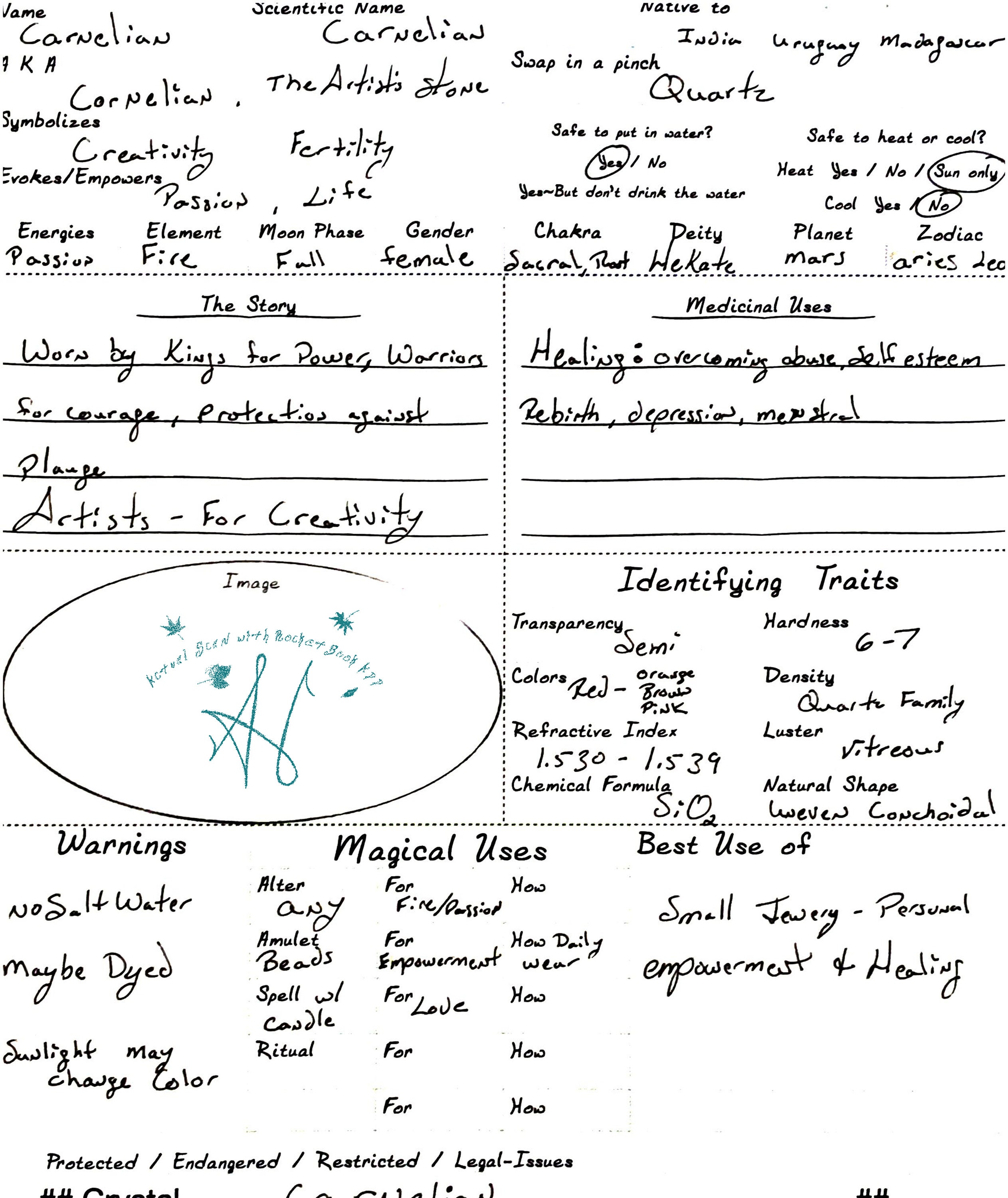 Crystal Log Sheet - Etsy