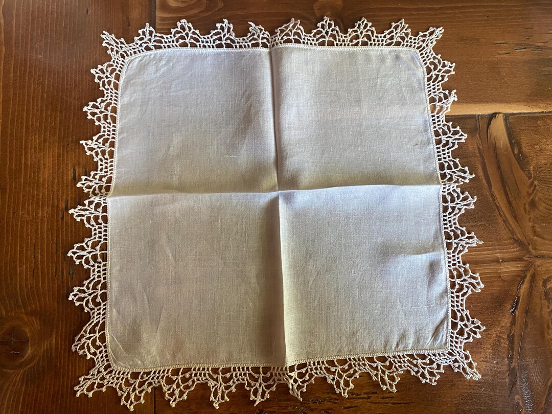 1930s Hankie/hanky/handkerchief Hand Crochet Beautiful Needlework ...