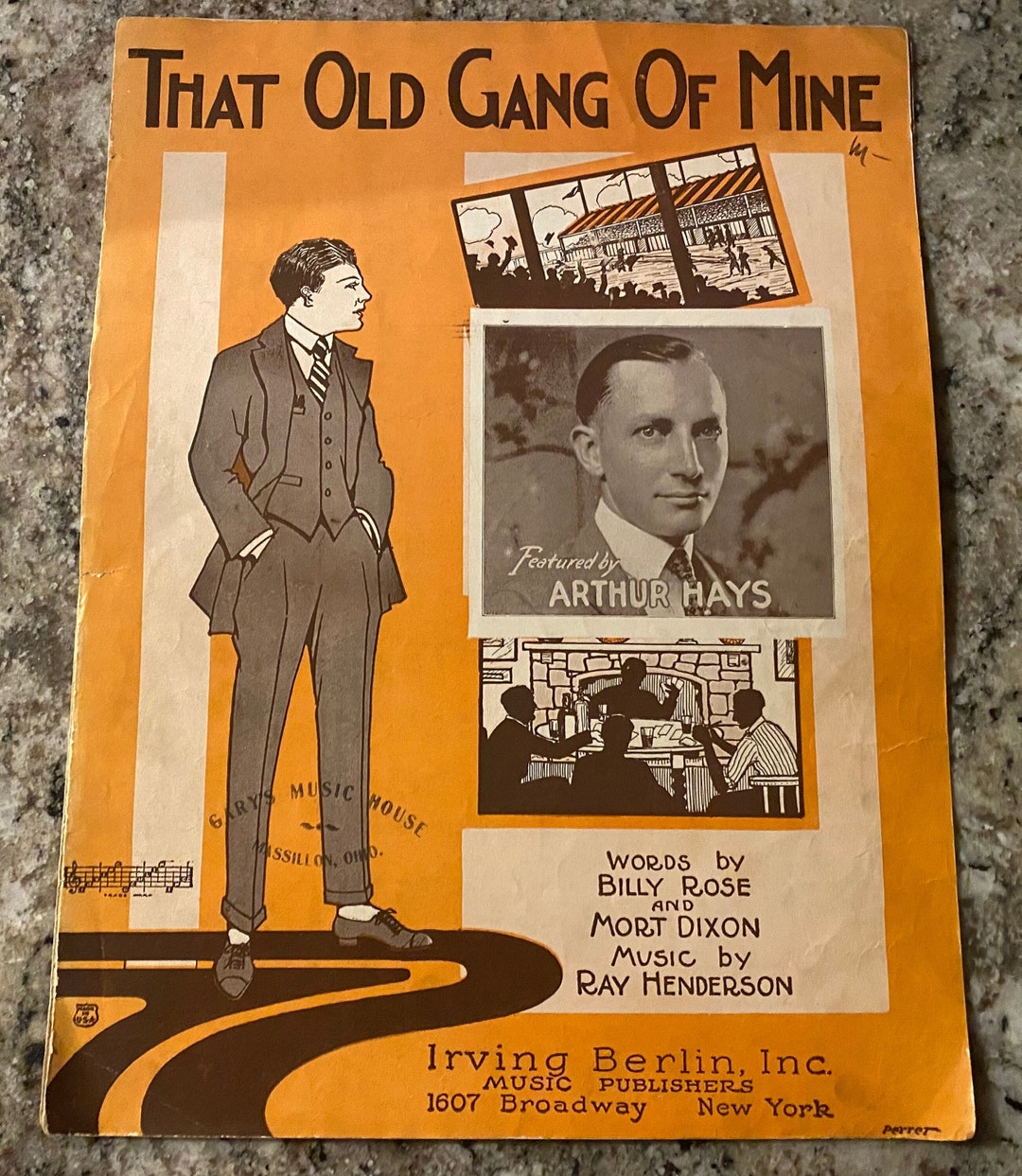1923 "that Old Gang of Mine" Sheet Music - Ray Henderson, Irving Berlin ...