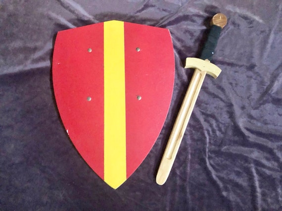 Medieval Knight Set Wooden Shield & Sword Handcrafted… - Gem