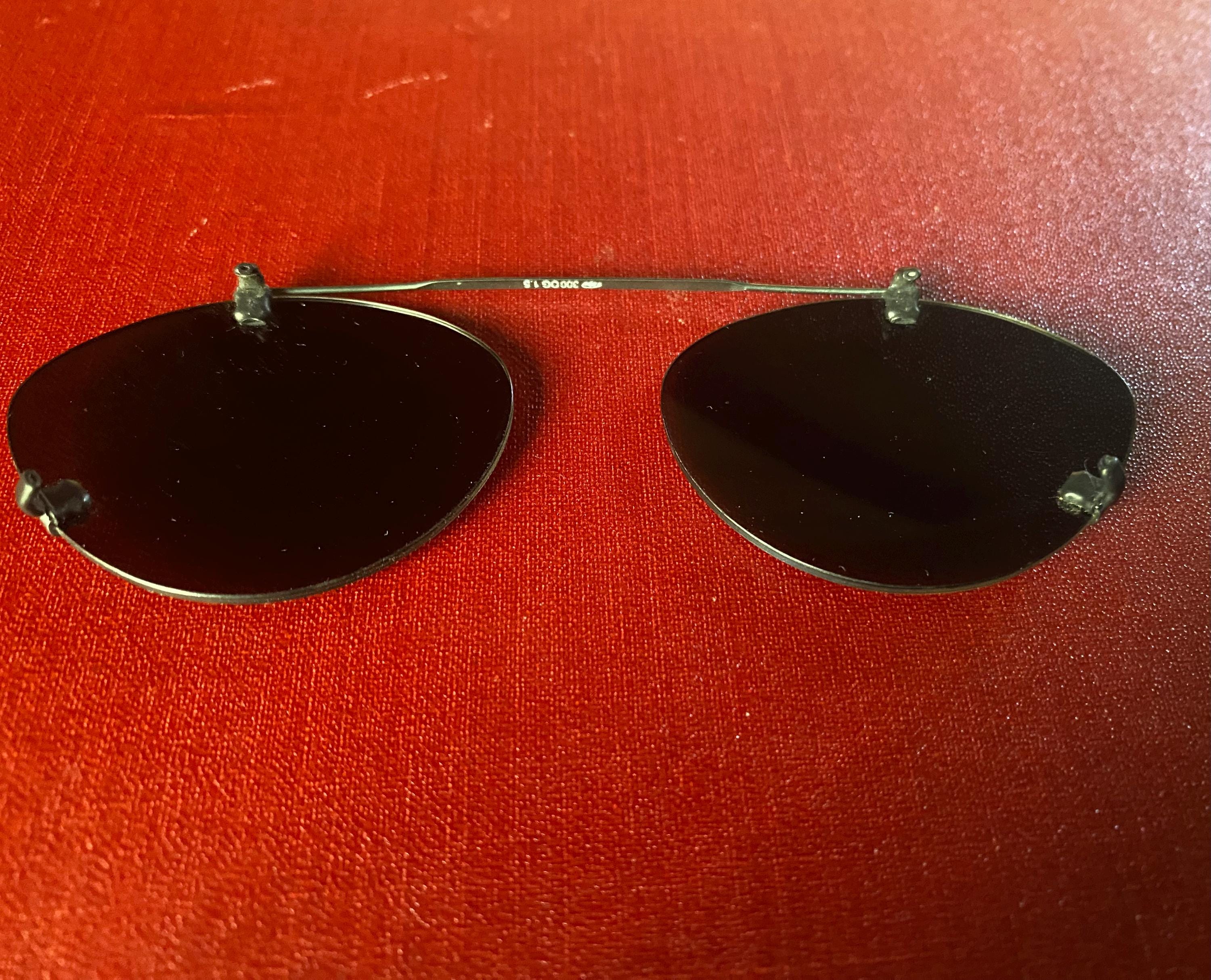 Vintage Clip on Sunglass Aviator Shades Includes Hard Case Circa 1950s ...