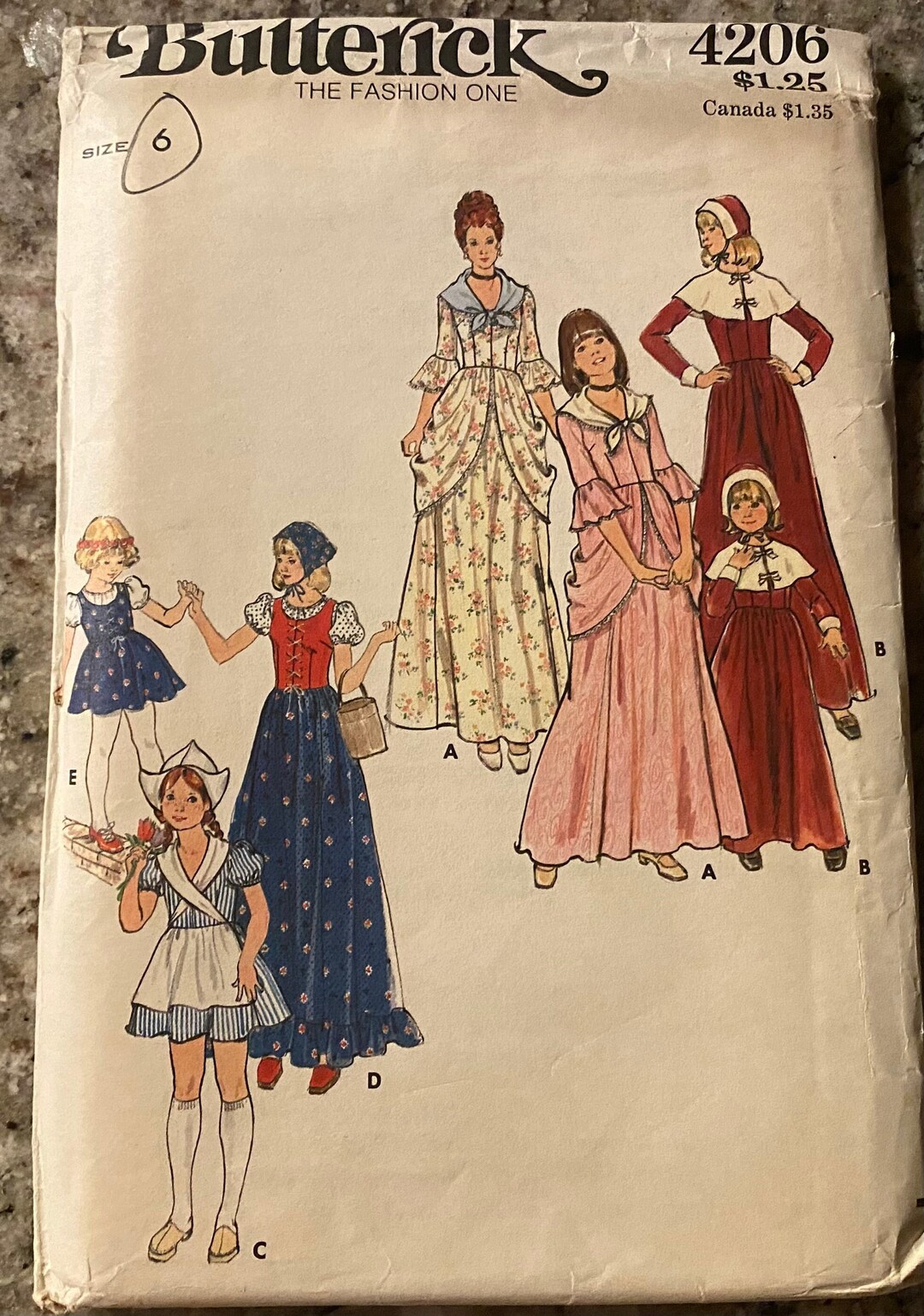 Butterick Sewing Pattern 4206 Costume Garments Pilgrim - Colonial UNCUT ...