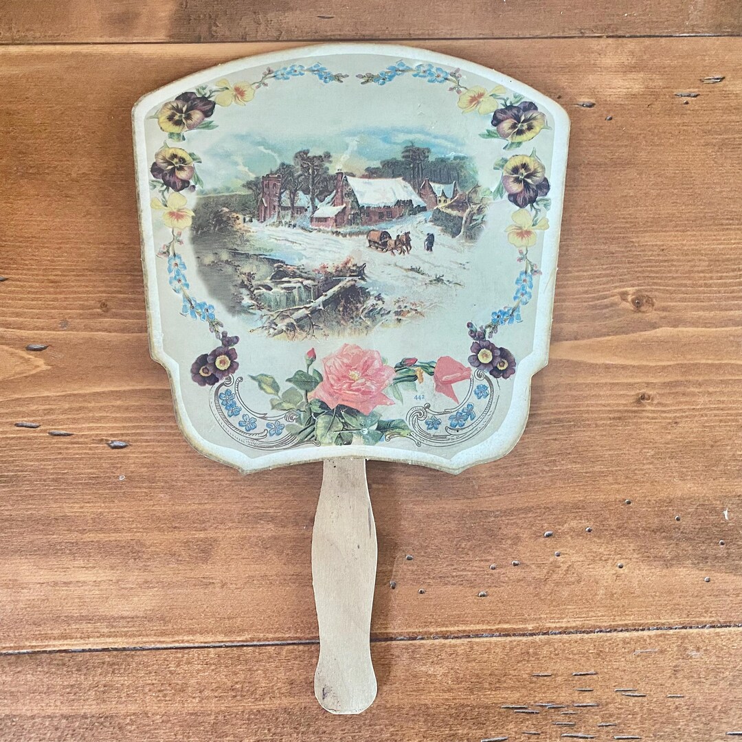 Antique Paddle Fan - Hand Held - 1930s Advertising Wegman Piano Company ...