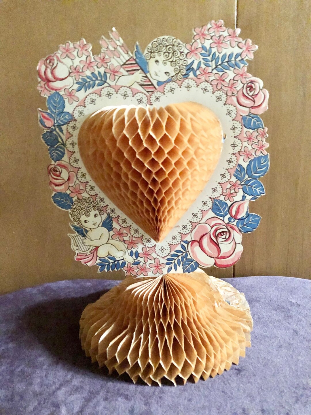 Vintage Valentine Honeycomb Pop up Centerpiece RARE Circa 1950s REDUCED ...