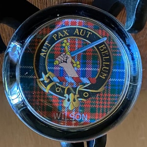 SALE Clan WILSON Paperweight Family Crest Tartan Plaid Background Aut ...