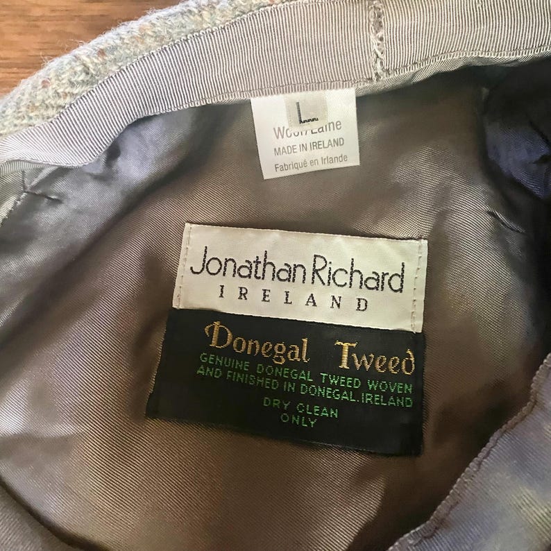 Vintage Irish Wool Herringbone Tweed Driving Cap - 1950s Jonathan ...