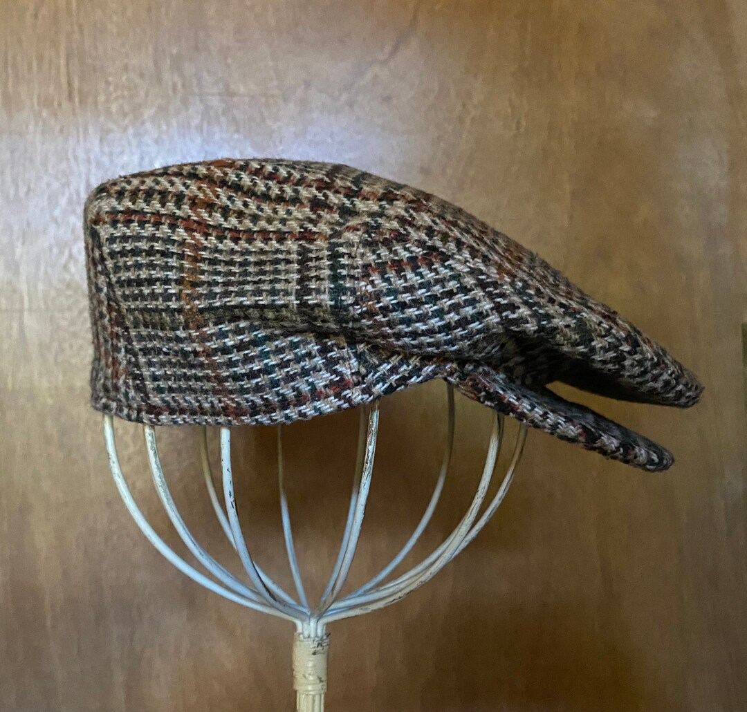 Vintage Plaid Wool Flat Cap: 1940s British Driving Cap - Etsy