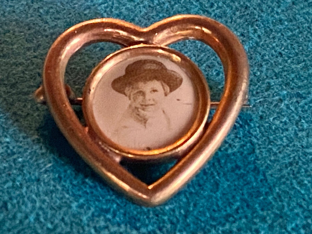 Antique Sweetheart Photo Pin Heart Shape Gold Metal Circa 1920s - Etsy