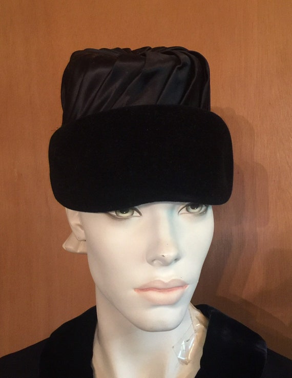 1960s Vintage FIRENZE Velvet Satin Hat Made in Italy Size | Etsy