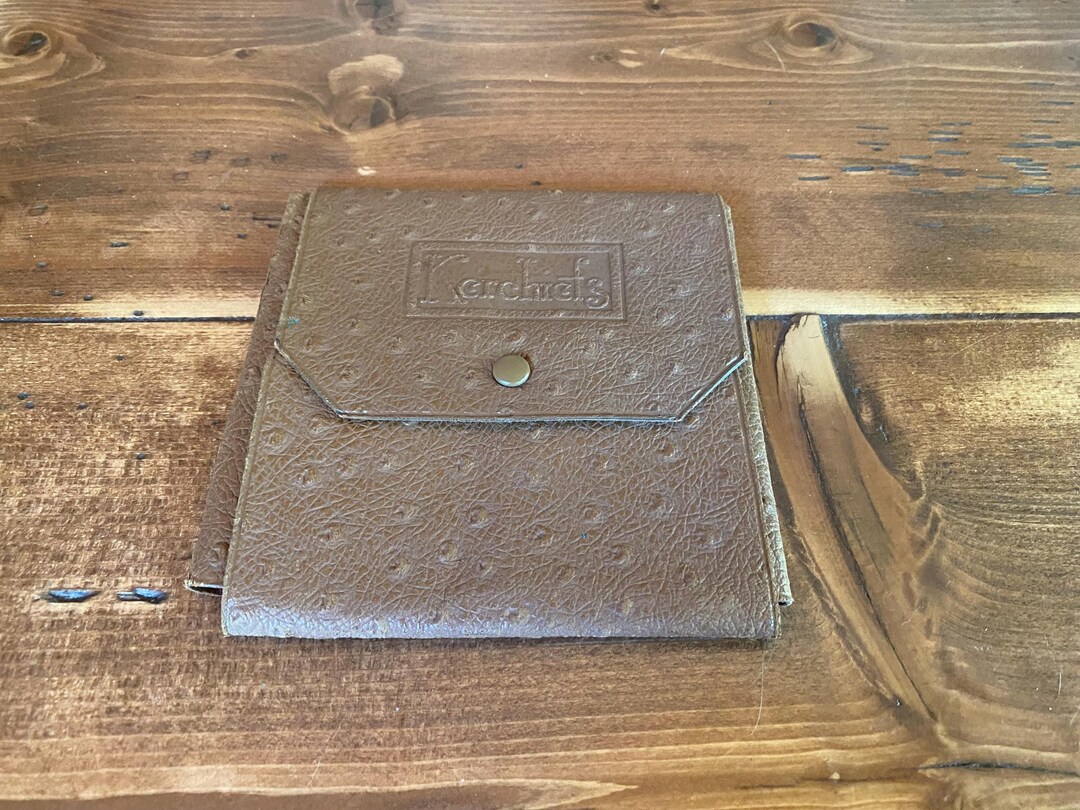 Edwardian Handkerchief Case Ostrich Leather Antique Travel Case ...