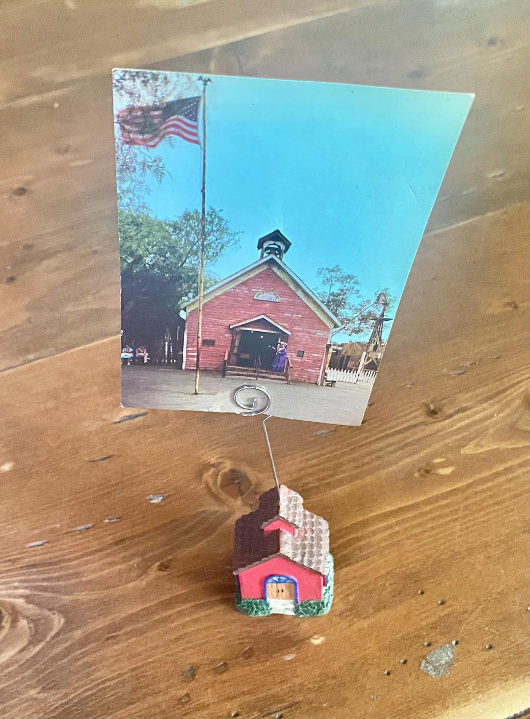 Schoolhouse Card Holder and Vintage Postcard - One Room Schoolhouse ...