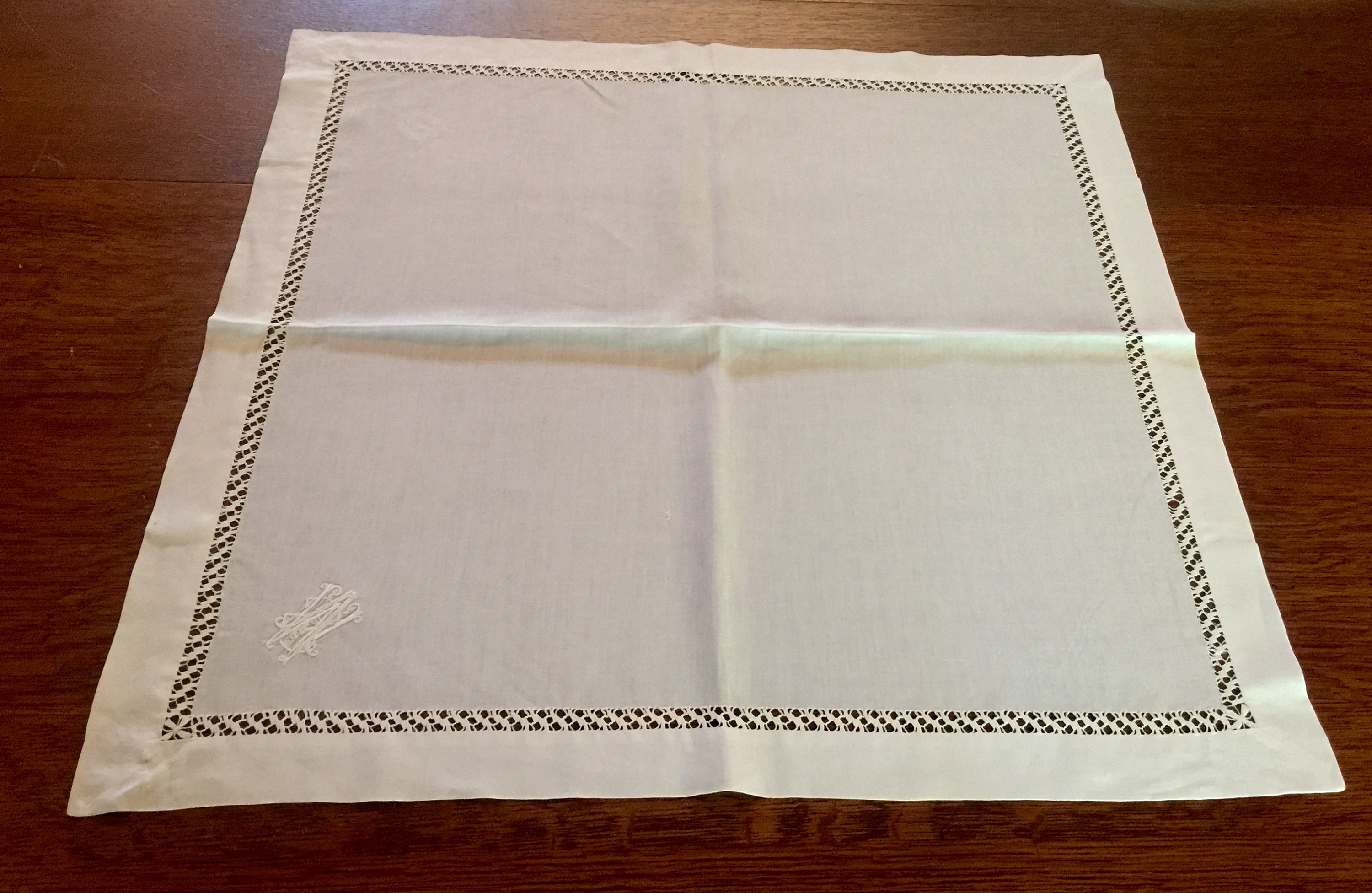 Victorian Dinner Napkin Single Large Monogrammed With A W - Etsy