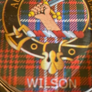SALE Clan WILSON Paperweight Family Crest Tartan Plaid Background Aut ...