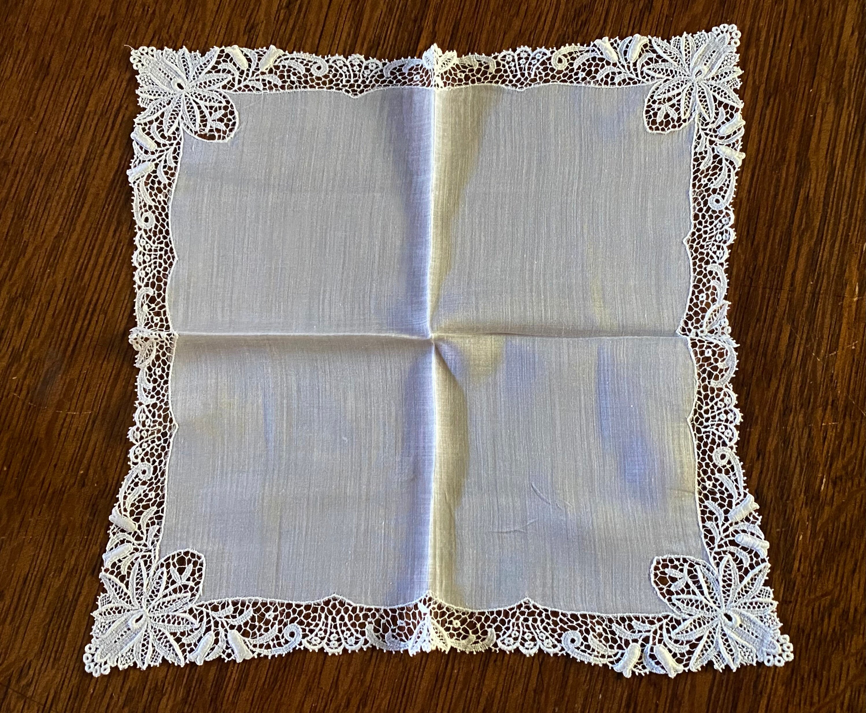 Antique Quilted Heart & Vintage Lace Handkerchief Set: 1930s Gift - Etsy