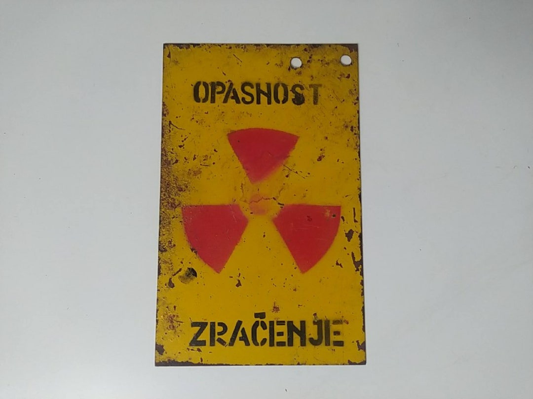 Vintage Danger Radiation Sign / European Double Sided Warning - Etsy