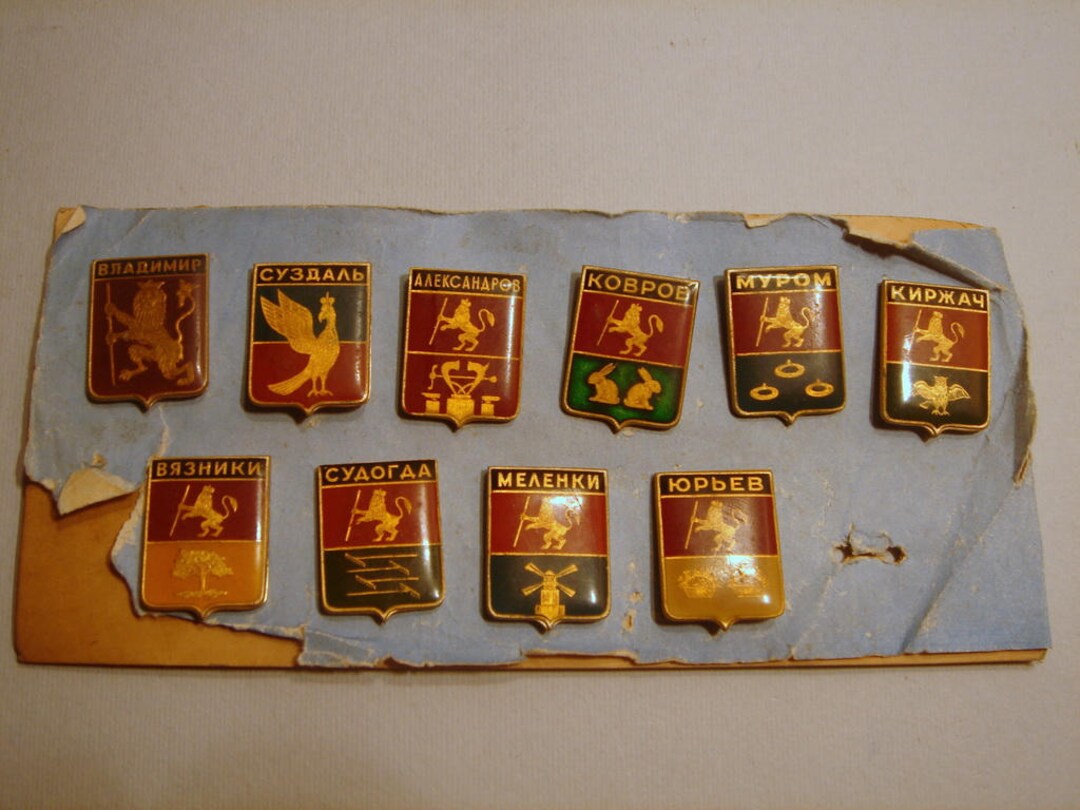 Soviet Vintage Badges Set / Soviet City Badges / Russian City Badges ...