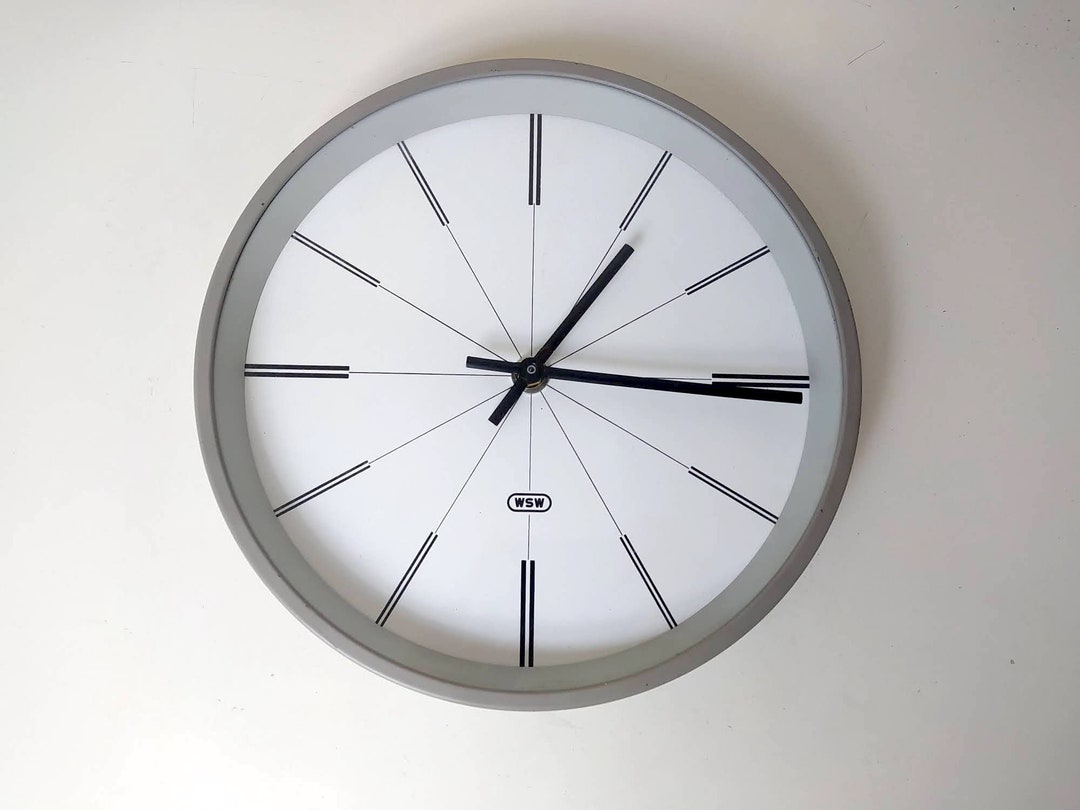 Vintage WSW Industrial Wall Clock / Station Clock / School Clock / 60s ...