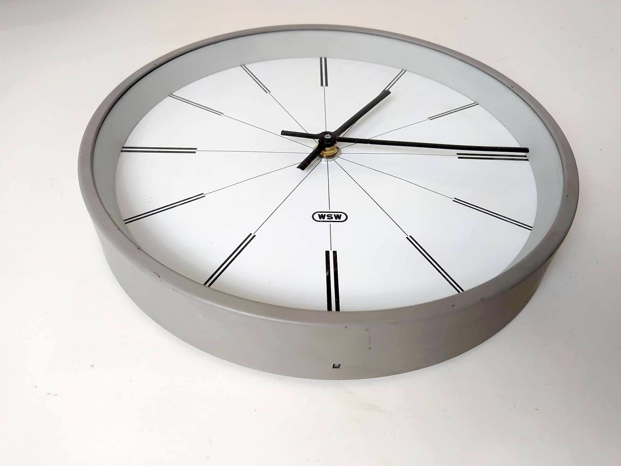 Vintage WSW Industrial Wall Clock / Station Clock / School Clock / 60s ...