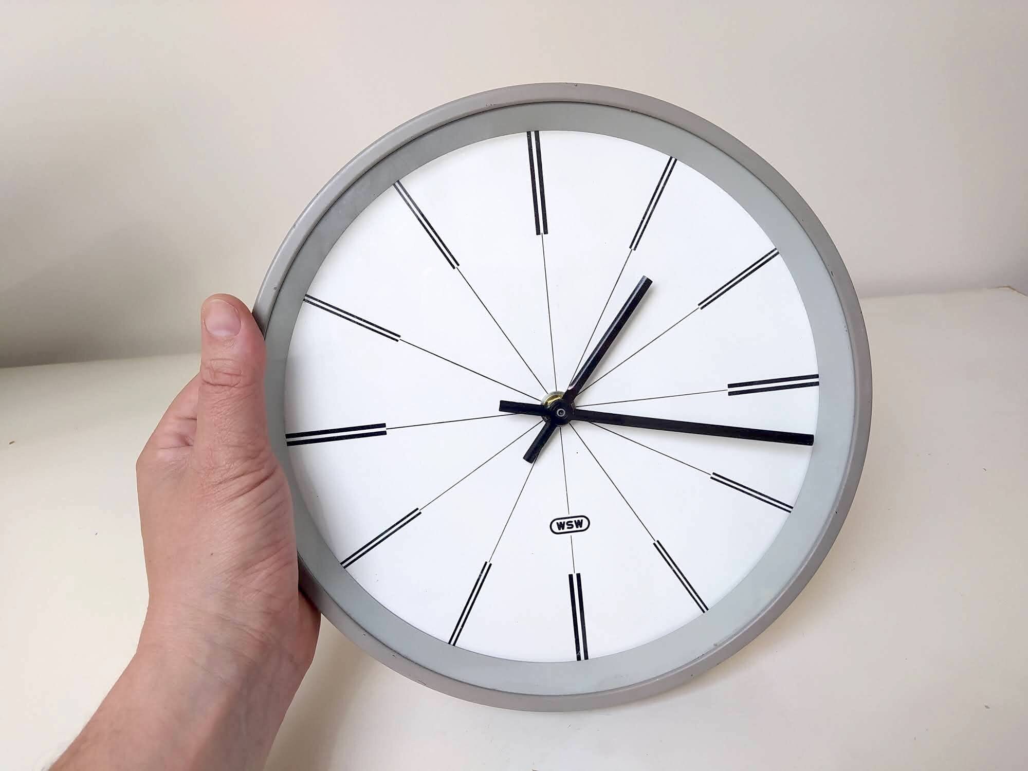 Vintage WSW Industrial Wall Clock / Station Clock / School Clock / 60s ...