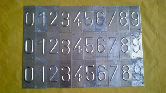 Vintage Embossed Aluminum Numbers Industrial Number Plates - Etsy