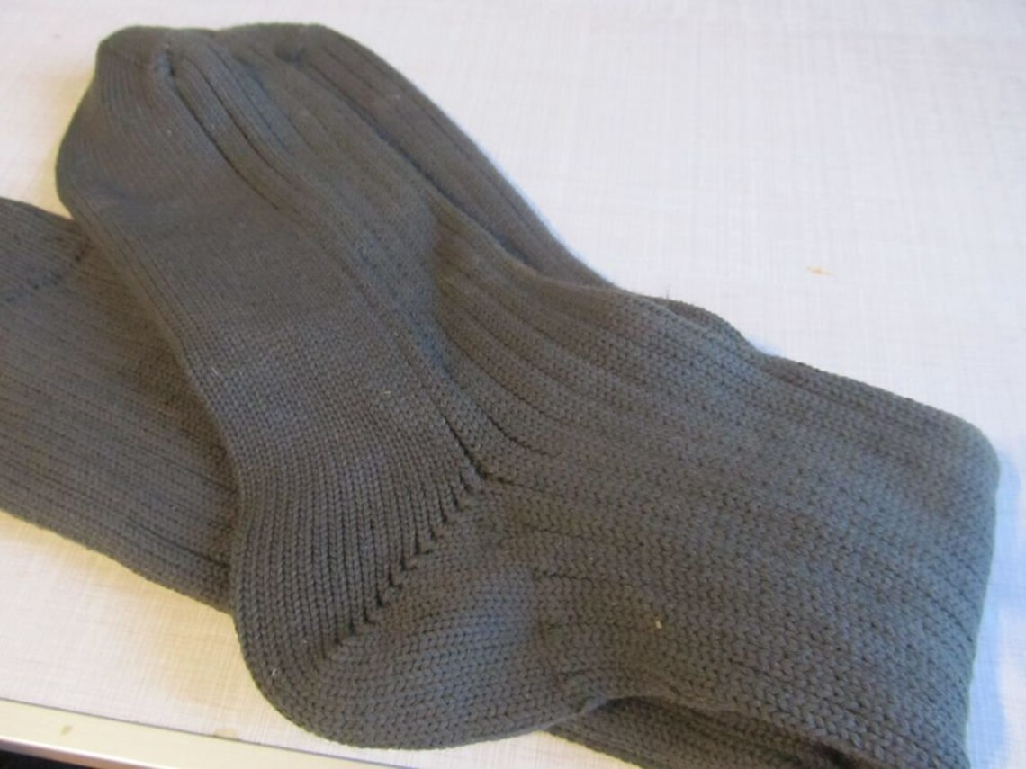 Vintage Military Socks / Knee High Socks / Dark Olive Green / Military ...