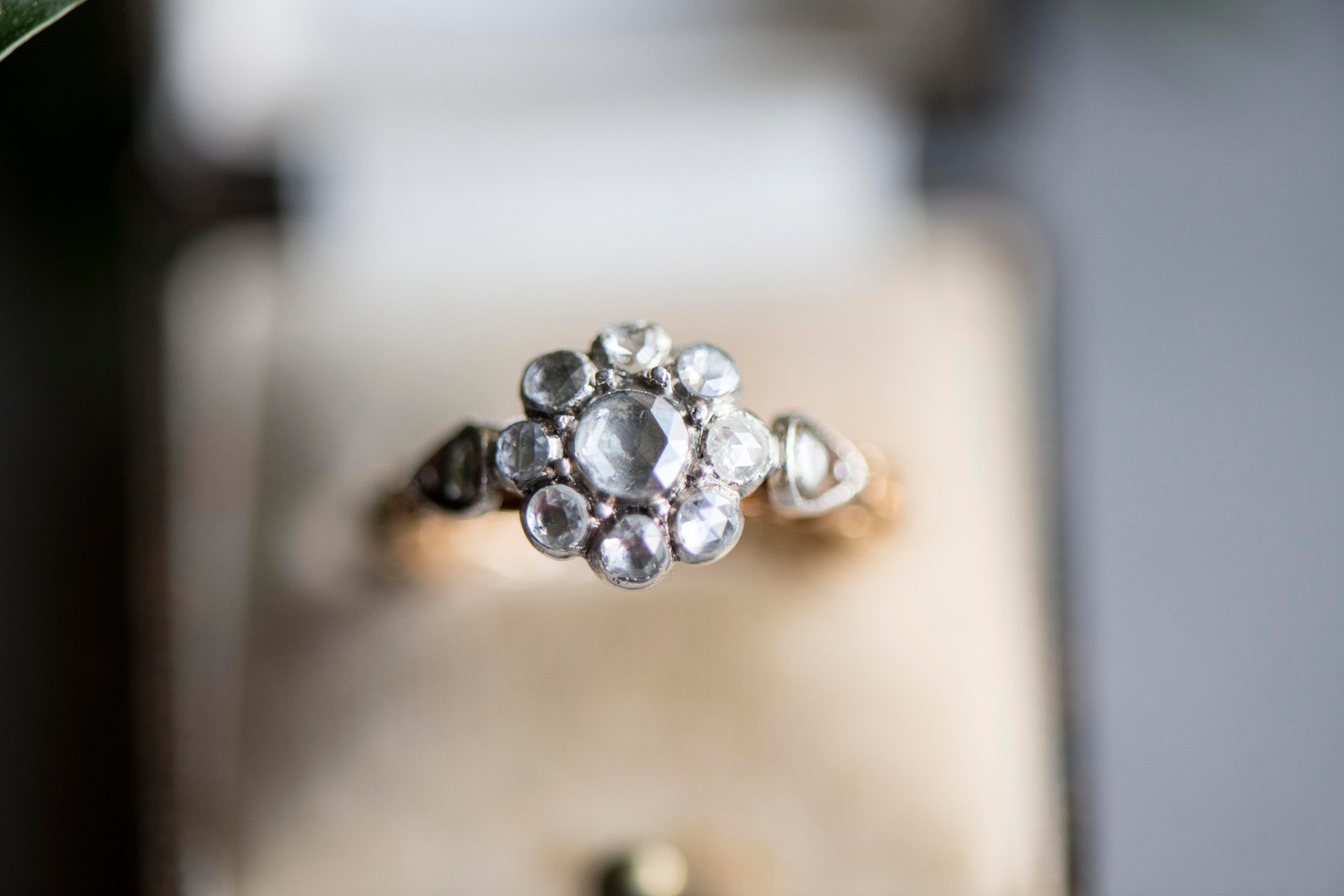 Vintage Antique Rose Cut Diamond Engagement Ring Estate | Etsy