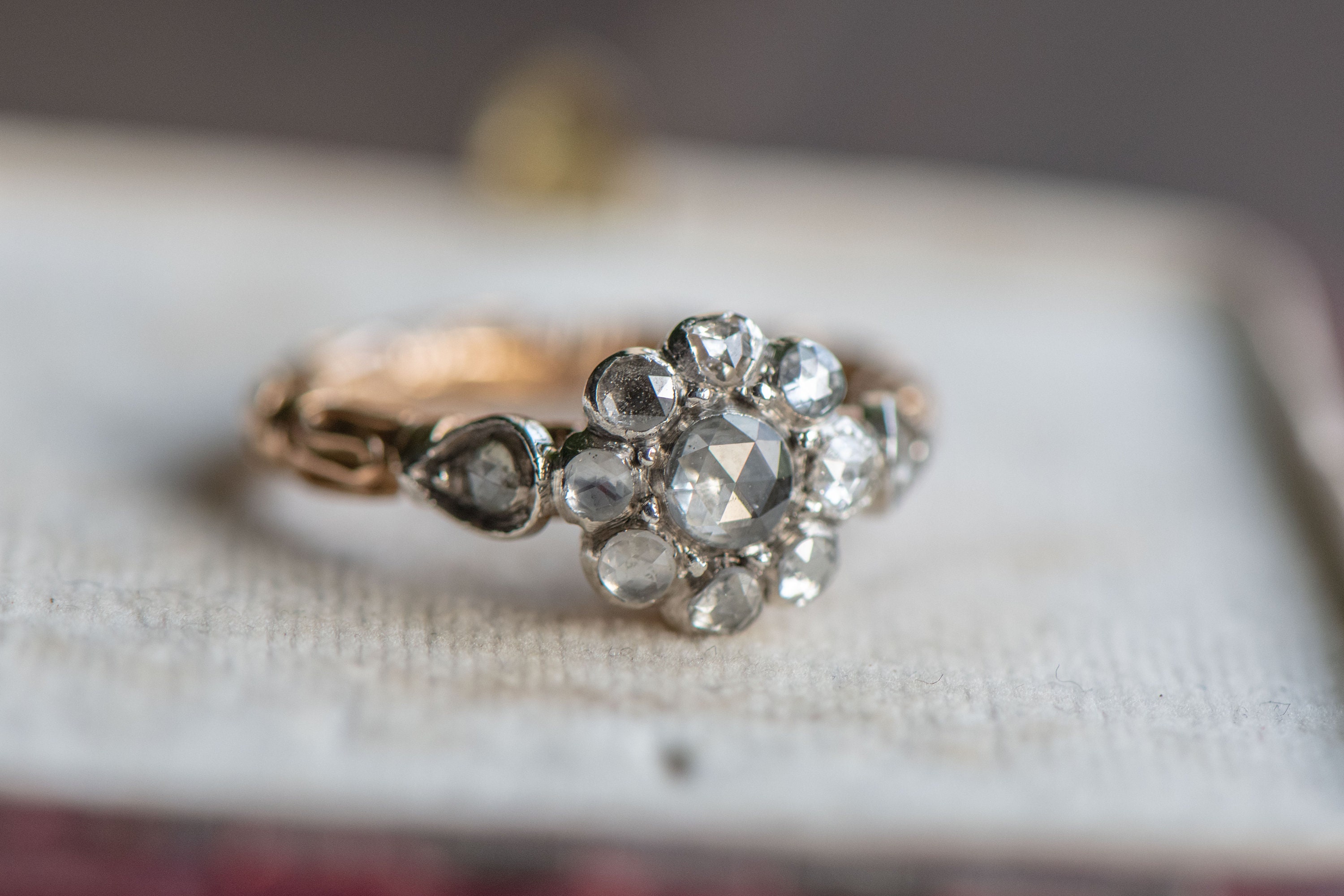 Vintage antique rose cut diamond engagement ring estate | Etsy