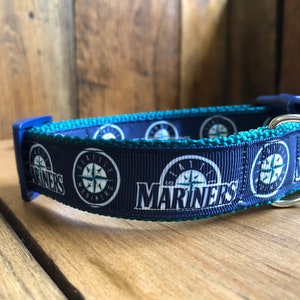 SEATTLE MARINERS Inspired Dog Collar/adjustable/one Inch Wide/mlb - Etsy