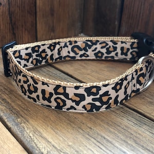 ANIMAL LEOPARD Print Dog Collar/1" Wide/ Leopard Print/cheetah Print ...