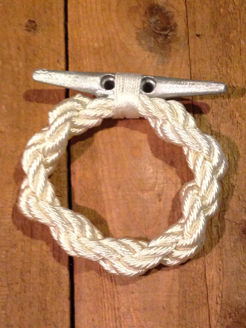 Twisted Rope Ring Towel Holder Beach Nautical Decor Boat Cleat - Etsy