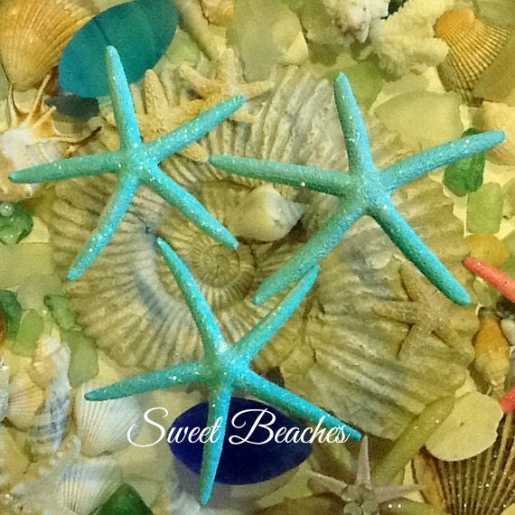 Set of 3 Sparkling Starfish Sea Star Sea Shell Beach Nautical | Etsy