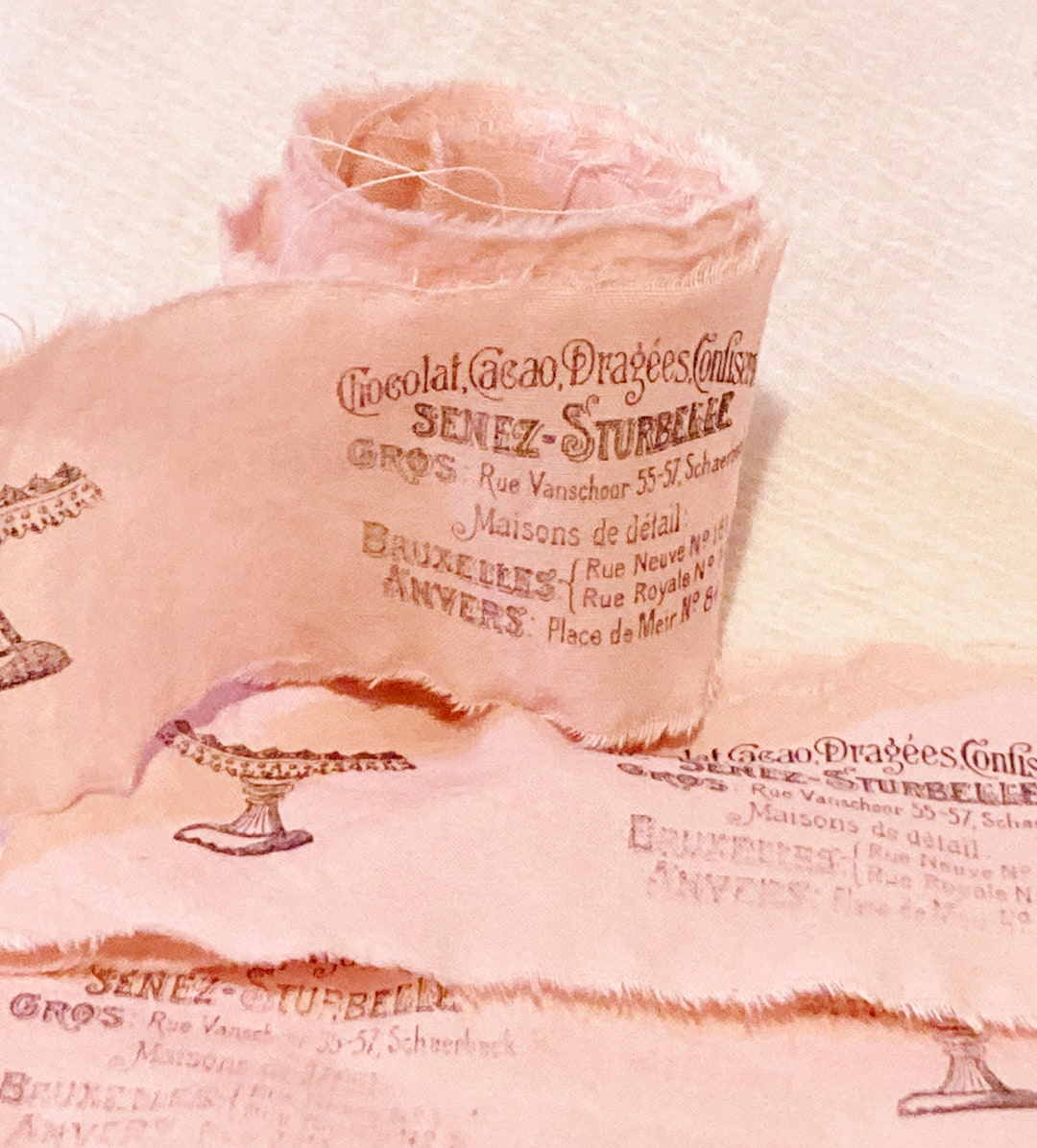 Paris Chocolate Confiserie Hand Stamped Ribbon Trim - Etsy