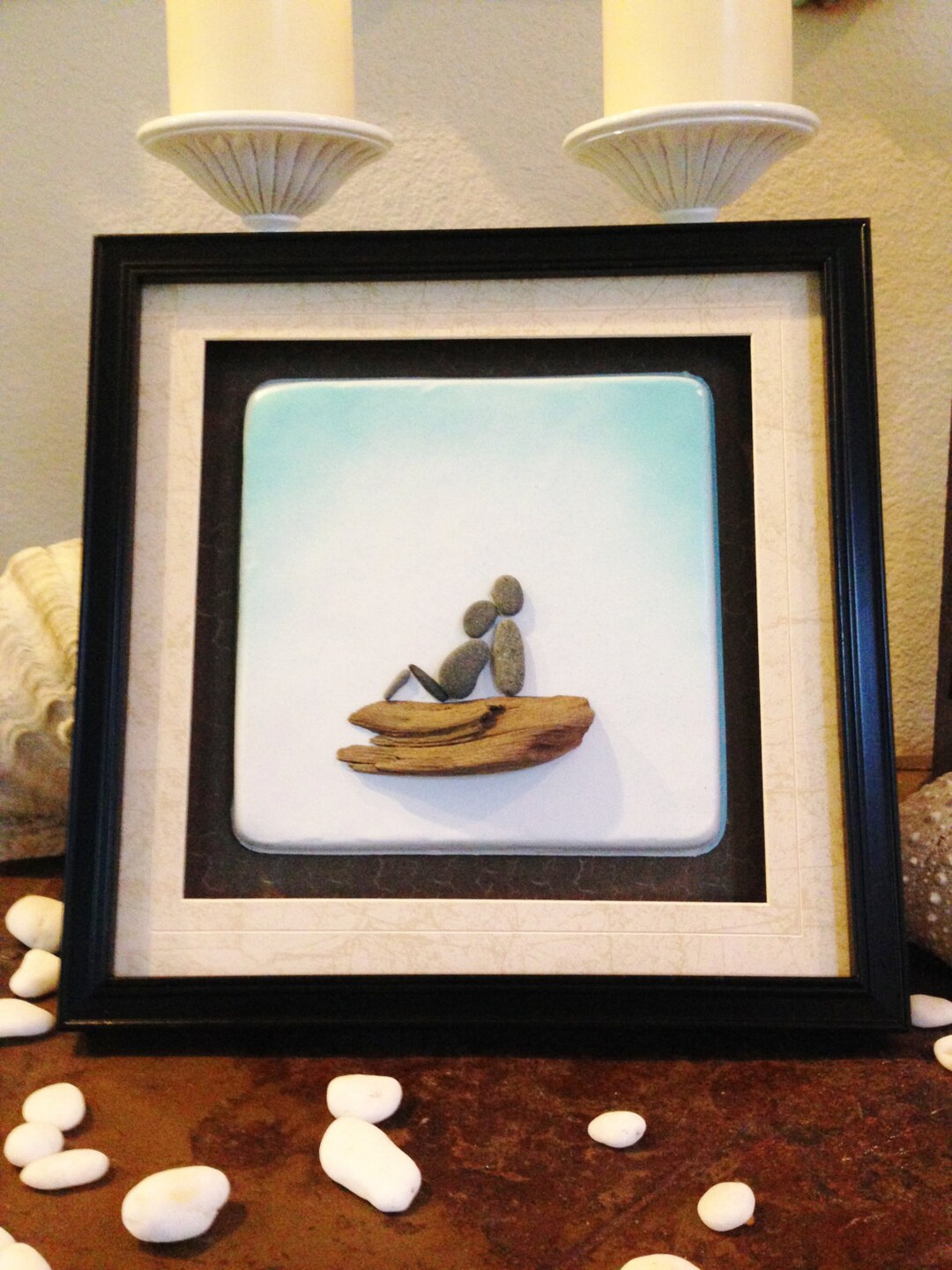 Pebble Art " Baby Bump II " Beach Decor Stone Rock People Baby Shower ...