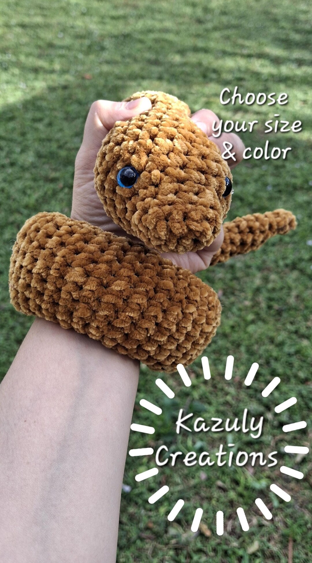 Crochet Snake Plushie: Soft Chenille Amigurumi Stuffed Animal - Etsy
