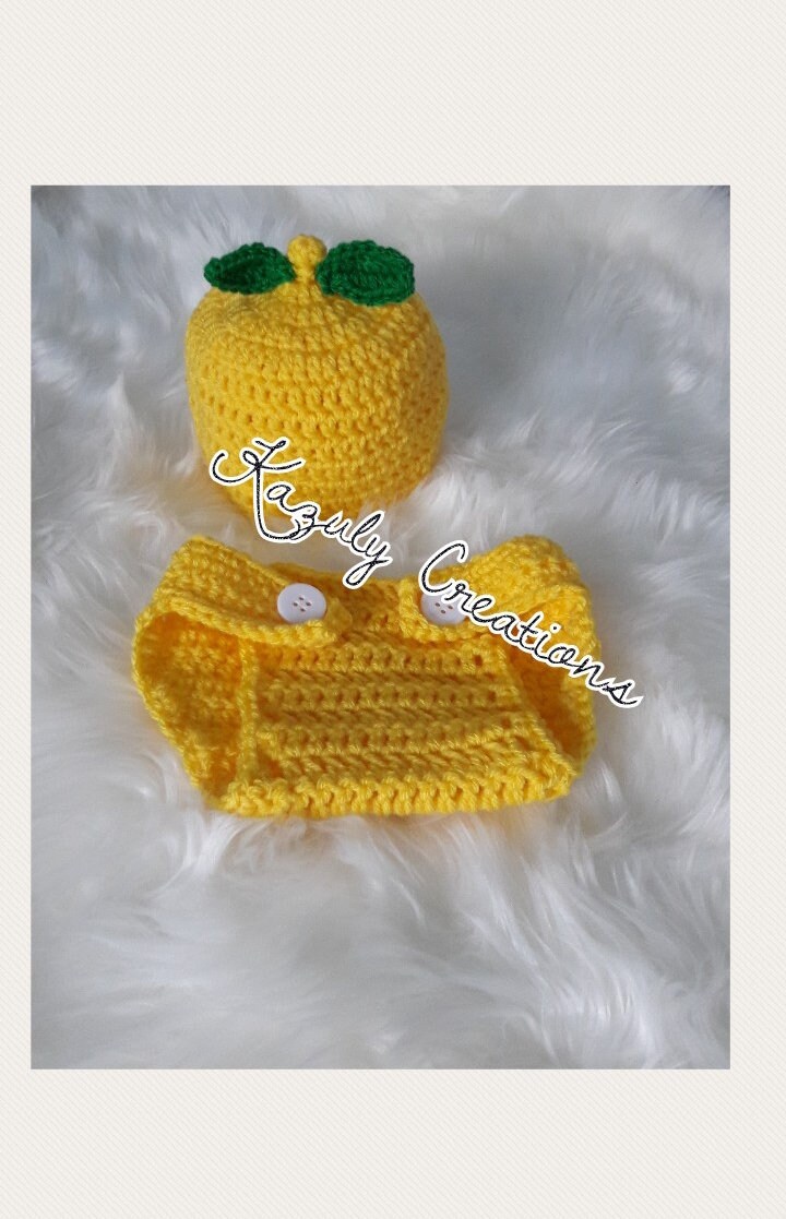 Lemon Baby Photo Prop Lemon Newborn Crochet Outfit Lemon - Etsy