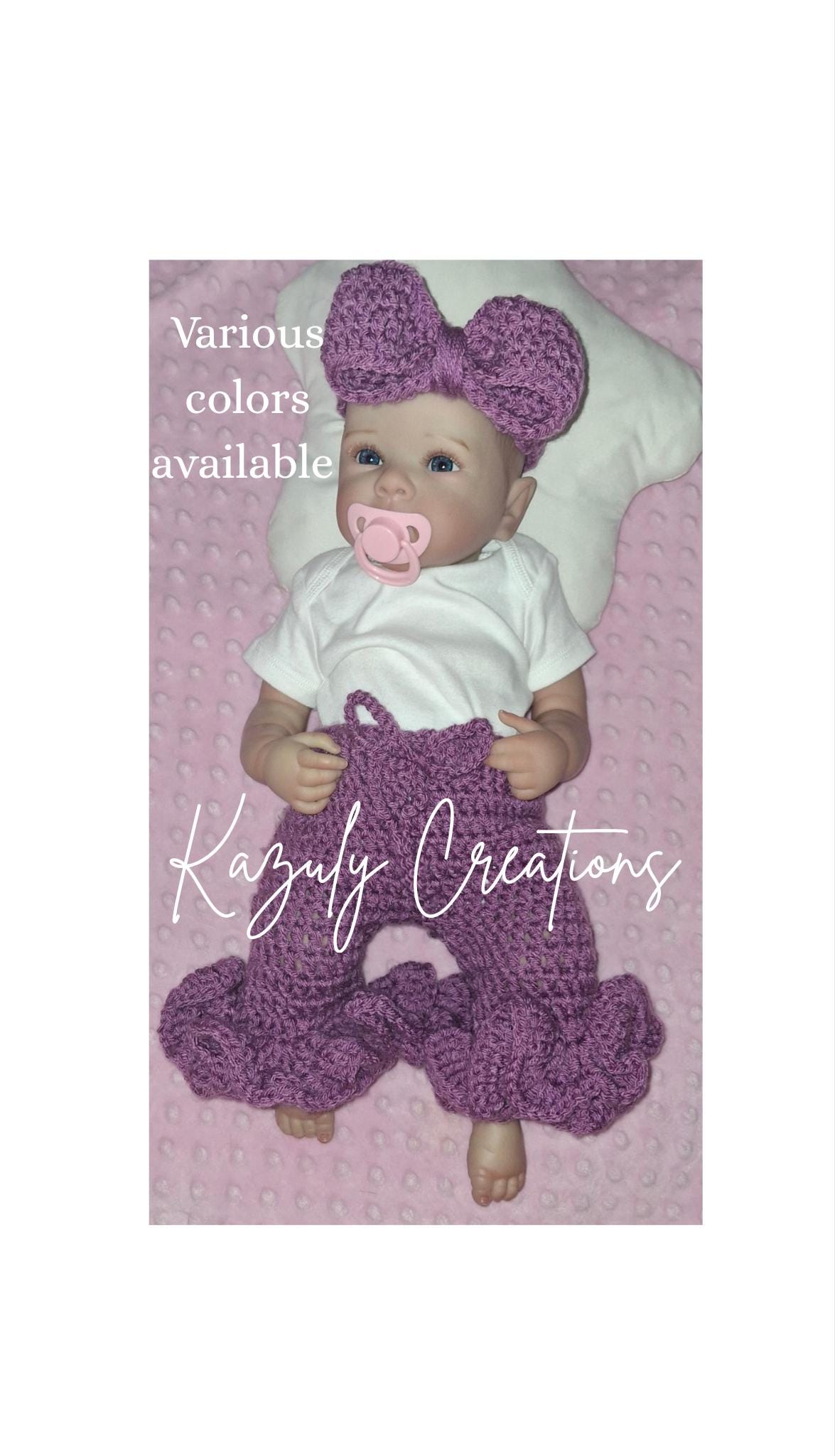Crochet Baby Ruffle Pants and Bow Set: Custom Newborn Outfit - Etsy