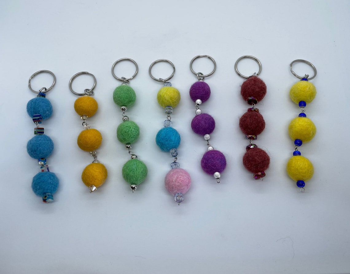 Alpaca Felted Keychain - Etsy