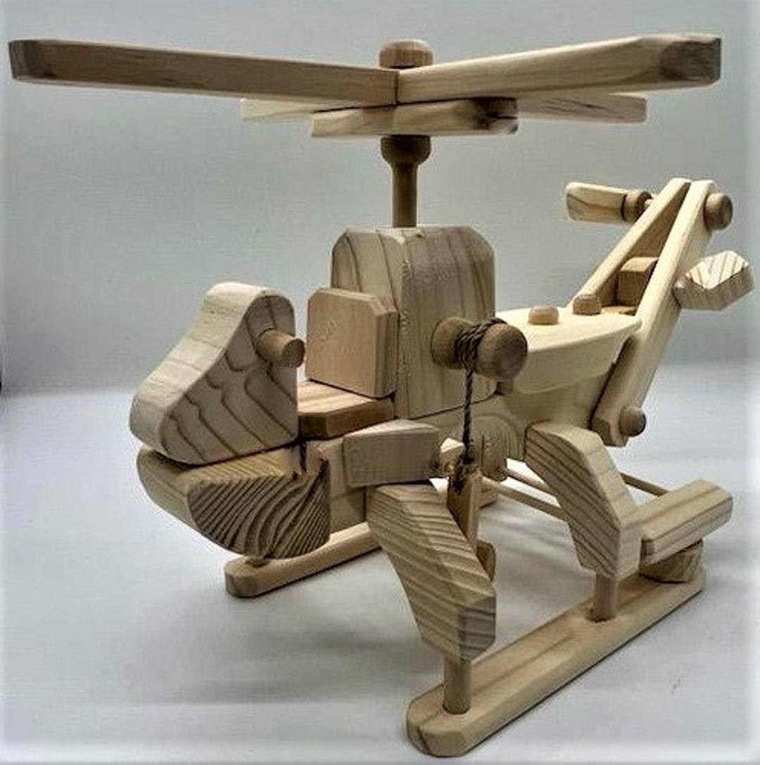 Handmade Wooden Helicopter With Rescue Basket - Etsy