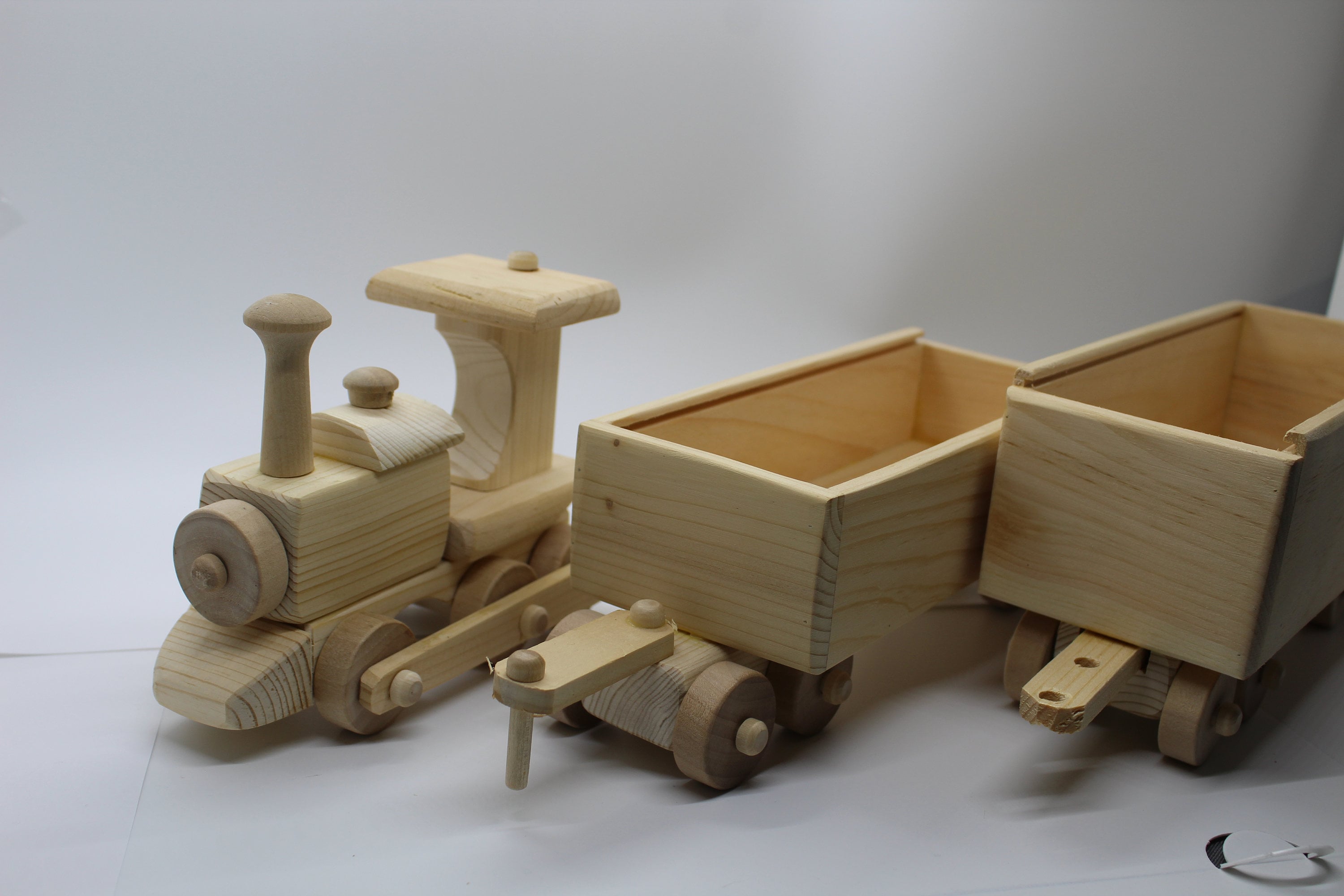 Wooden Train 2 Car Model Kit. DIY This is a 2 Box Set. the Train Uses ...