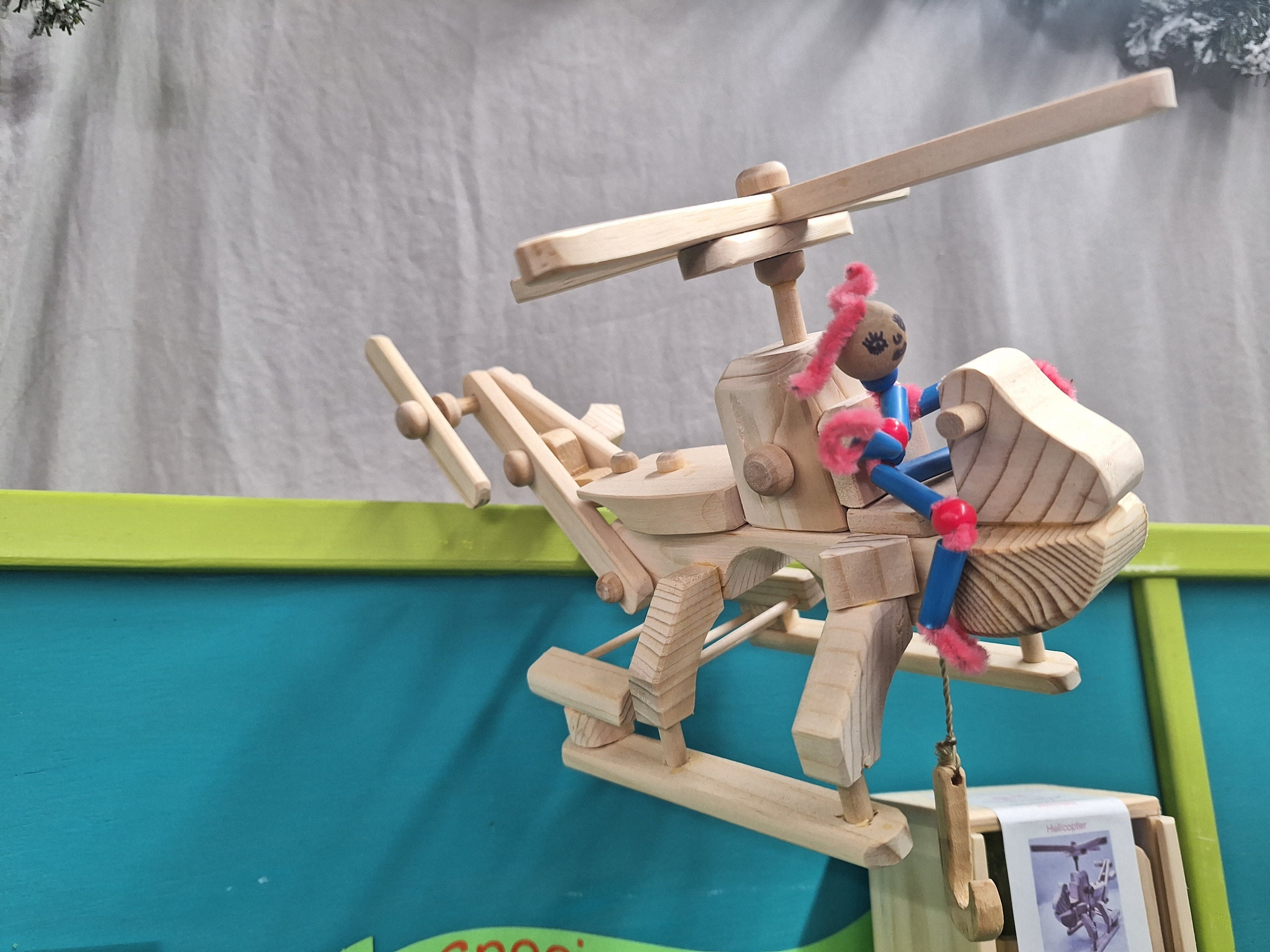 Handmade Wooden Helicopter With Rescue Basket - Etsy